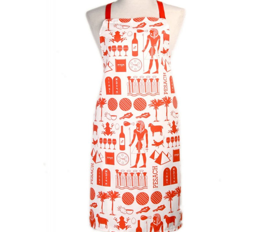 Barbara Shaw Kitchen Apron Pesach Symbols | aJudaica.com