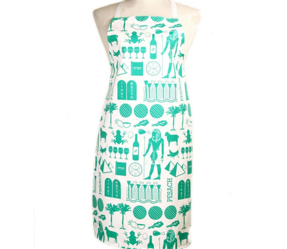 Barbara Shaw Kitchen Apron Pesach Symbols | aJudaica.com