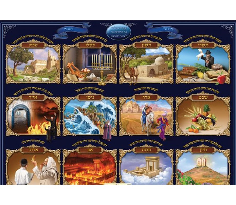 Hebrew Months of the Year Poster | aJudaica.com