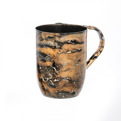 Stainless Steel Netilat Yadayim Wash Cup - Black and Gold Cloud Design ...