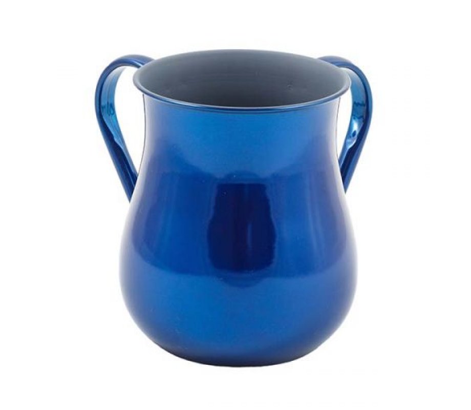 Yair Emanuel Stainless Steel Netilat Yadayim Wash Cup Blue